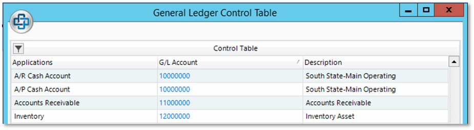 Bank account general ledger posting setup